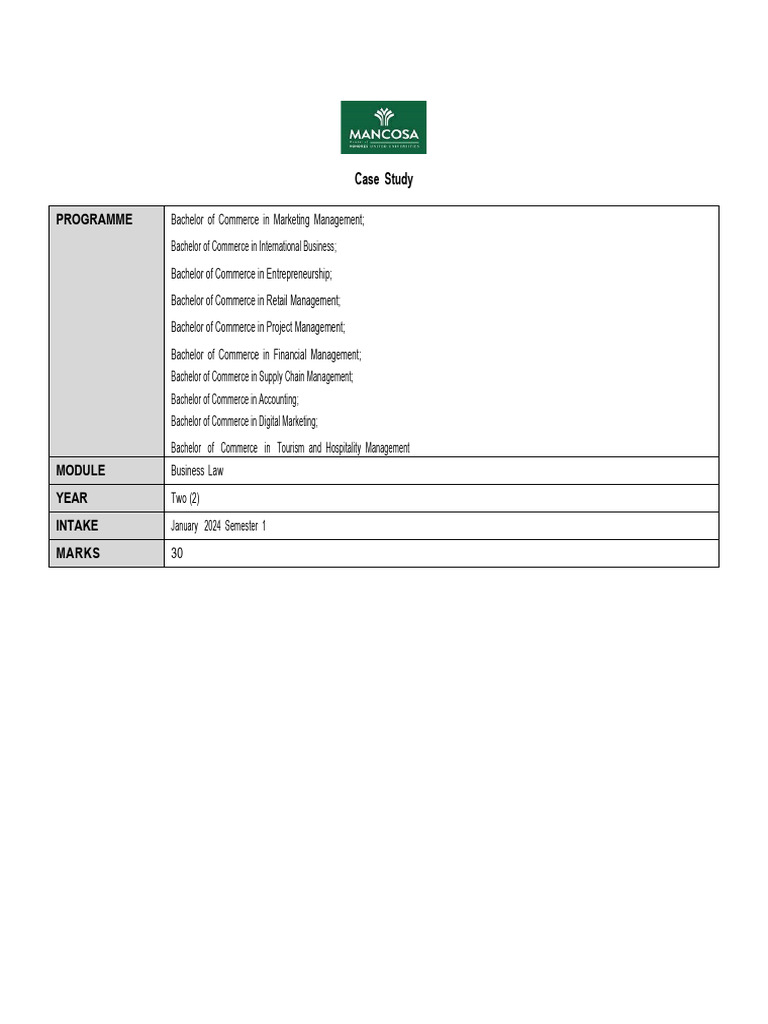 Case Study - Business Law | PDF | Business | Economies
