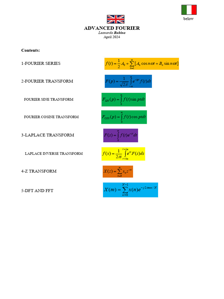 Advanced Fourier Eng+Ita | PDF | Trigonometric Functions | Mathematical Analysis