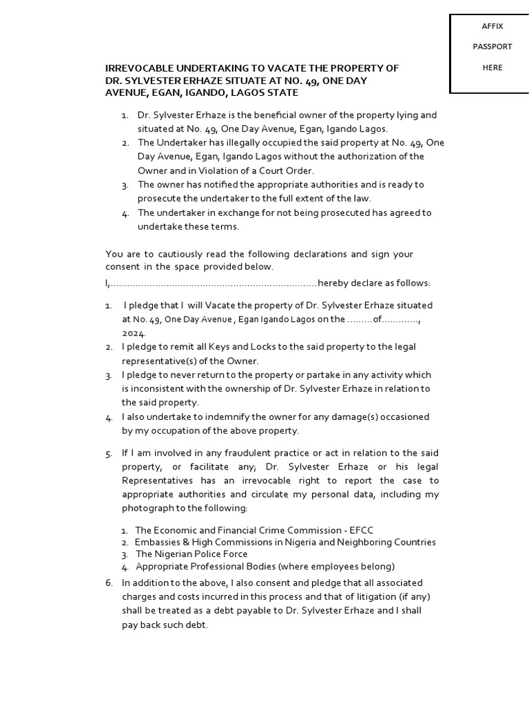 UNDERTAKING | PDF | Common Law | Justice