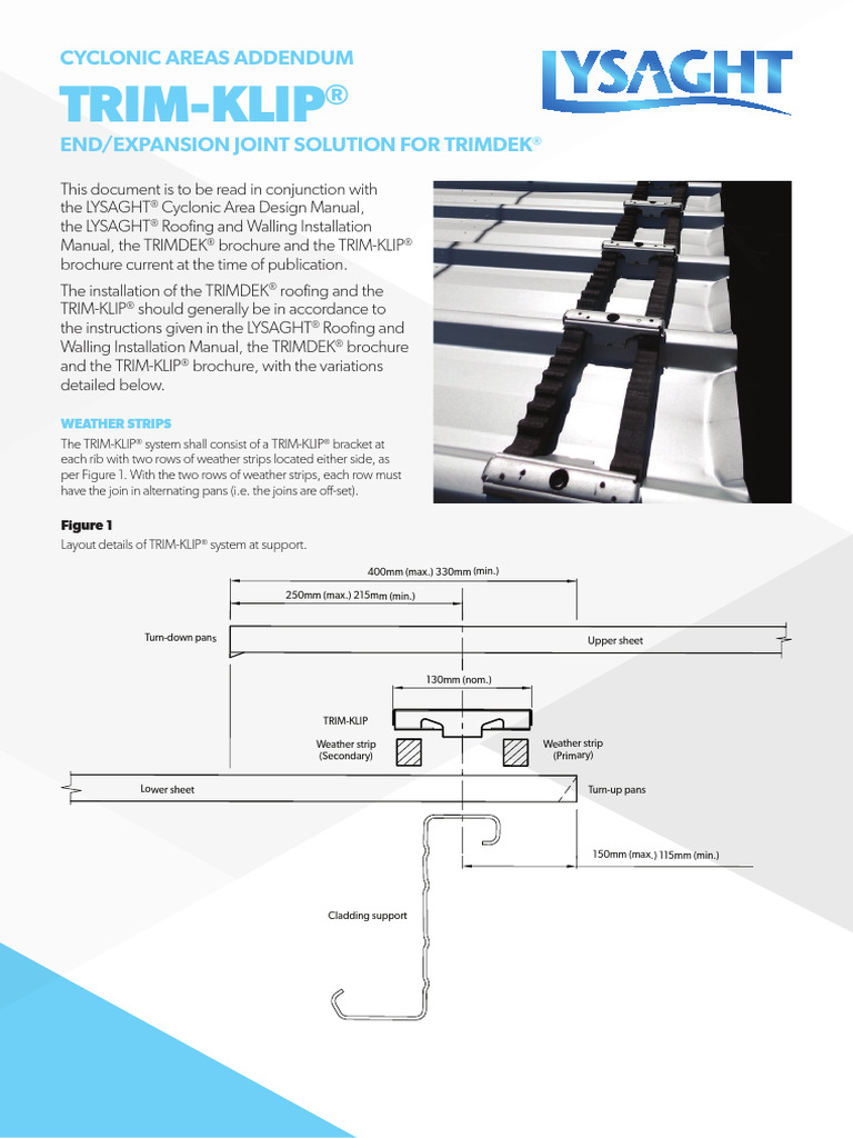 Lysaght Trim Klip Cyclonic Areas Addendum January 2016 | PDF | Business ...