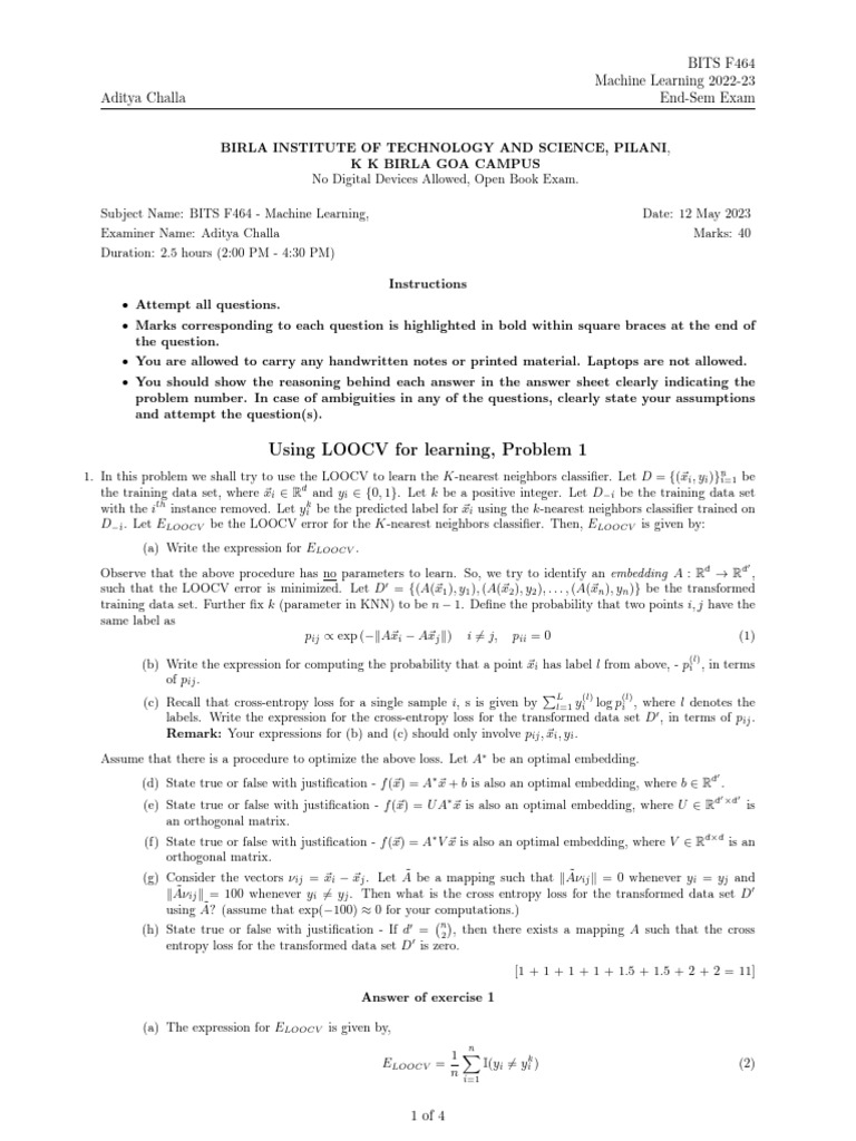 EndSem 202223 Solution | Download Free PDF | Variance | Estimator