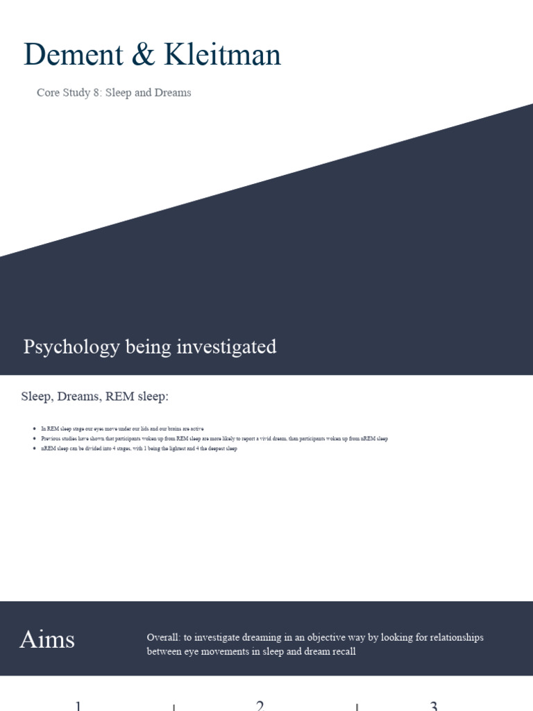 Dement & Kleitman | PDF | Sleep | Rapid Eye Movement Sleep