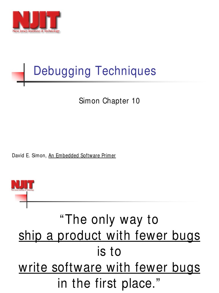 Ch10 Debugging Techniques Lectures | PDF | Source Code | Input/Output