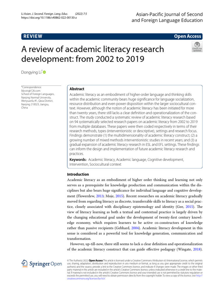 Academic literacy | PDF | English As A Second Or Foreign Language ...