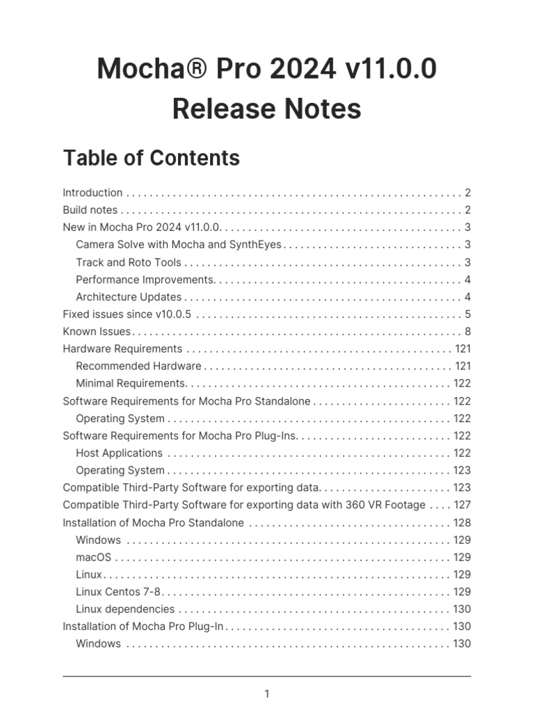 Mocha Pro Release Notes | PDF | 3 D Computer Graphics | Computing