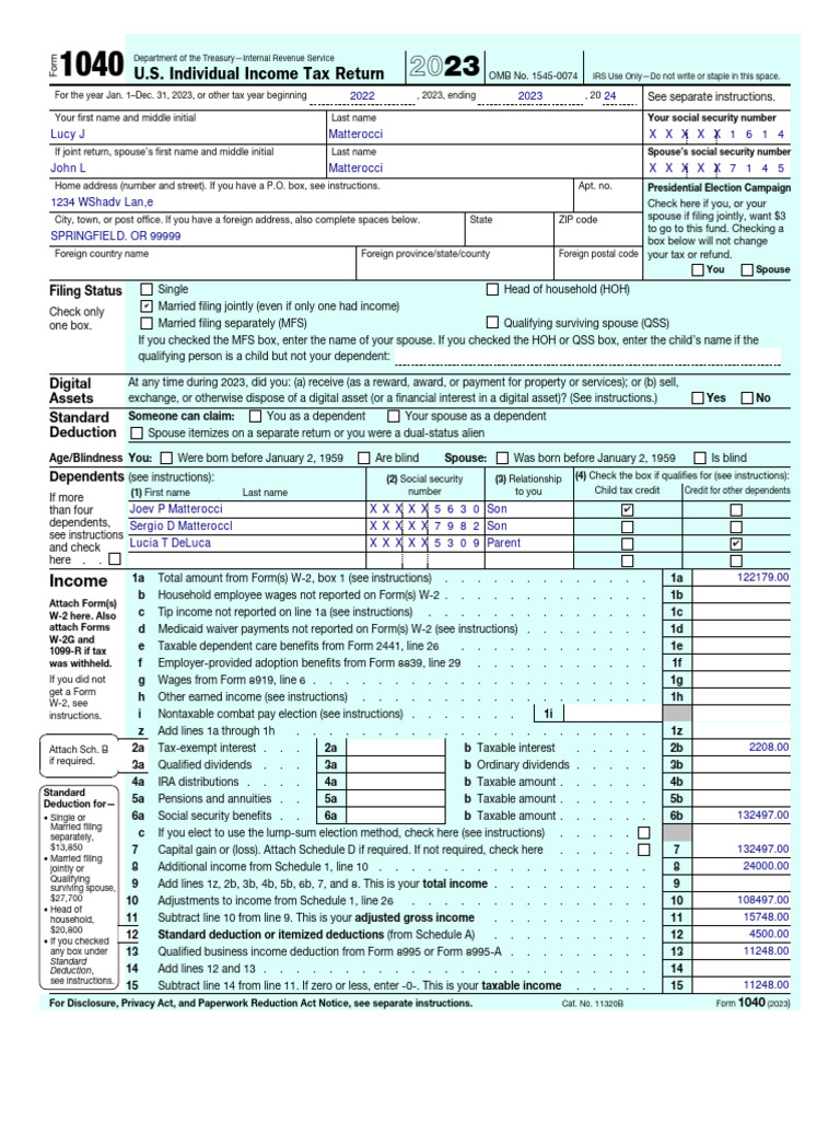 U.S. Individual Income Tax Return: Filing Status | PDF | Irs Tax Forms ...