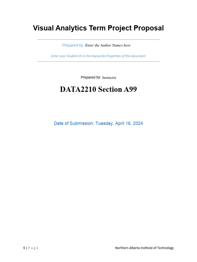 Visual Analytics Term Project Proposal Template | PDF