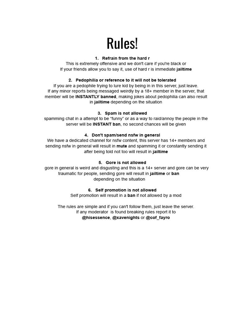 Discord Rules Template | PDF