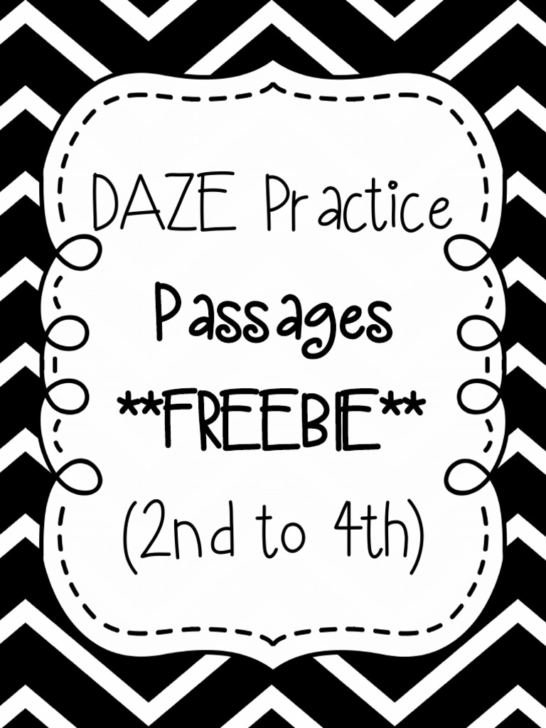 DAZE Practice Passages FREEBIE (2nd To 4th) | PDF | Picnic
