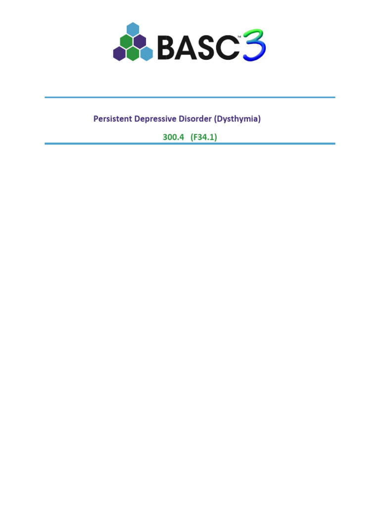 DSM-5 Criteria for Persistent Depression | PDF | Major Depressive ...