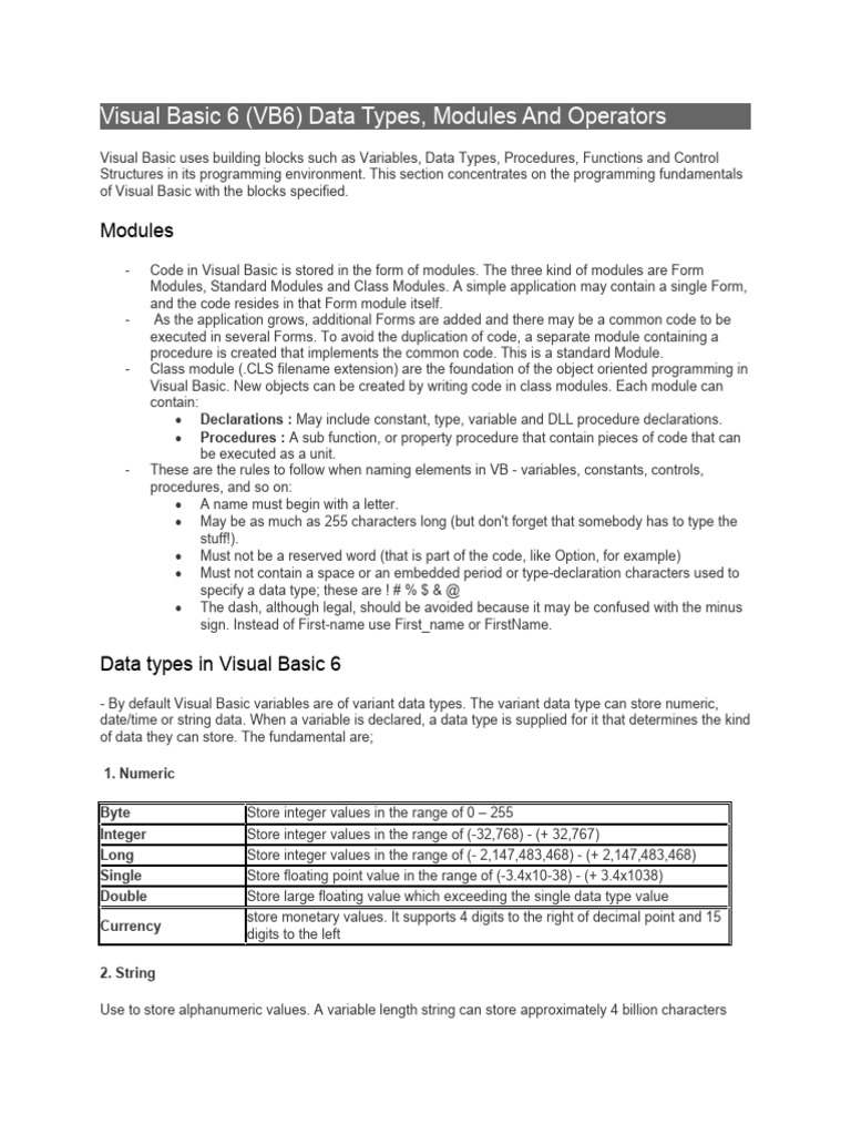 Lesson2 Datatypes And Operators Pdf Data Type Computer Programming