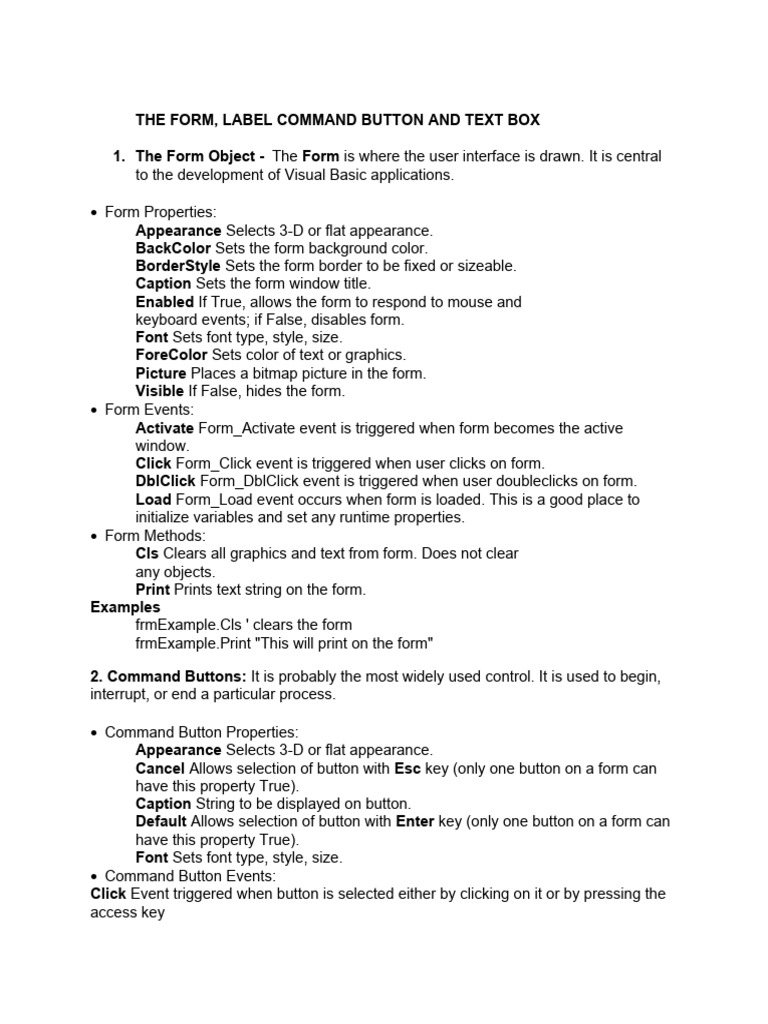 Lesson3 - 0 - Basic Controls | PDF | Button (Computing) | Computing