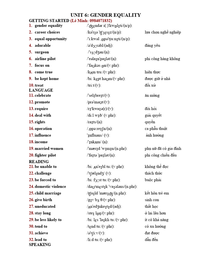 Global Success 10 Unit 6 | PDF