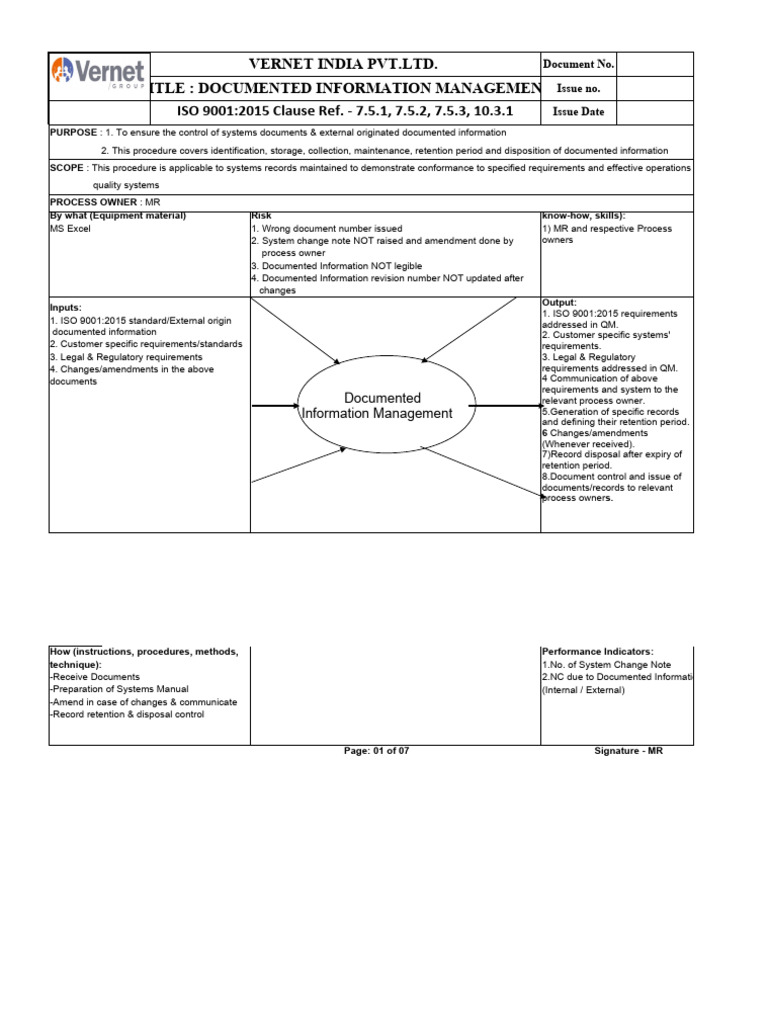 01_Documented Information | PDF | Iso 9000 | Verification And Validation