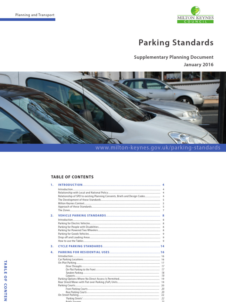 Milton Keynes Parking Standards 2016 | PDF | Parking | Motorcycle