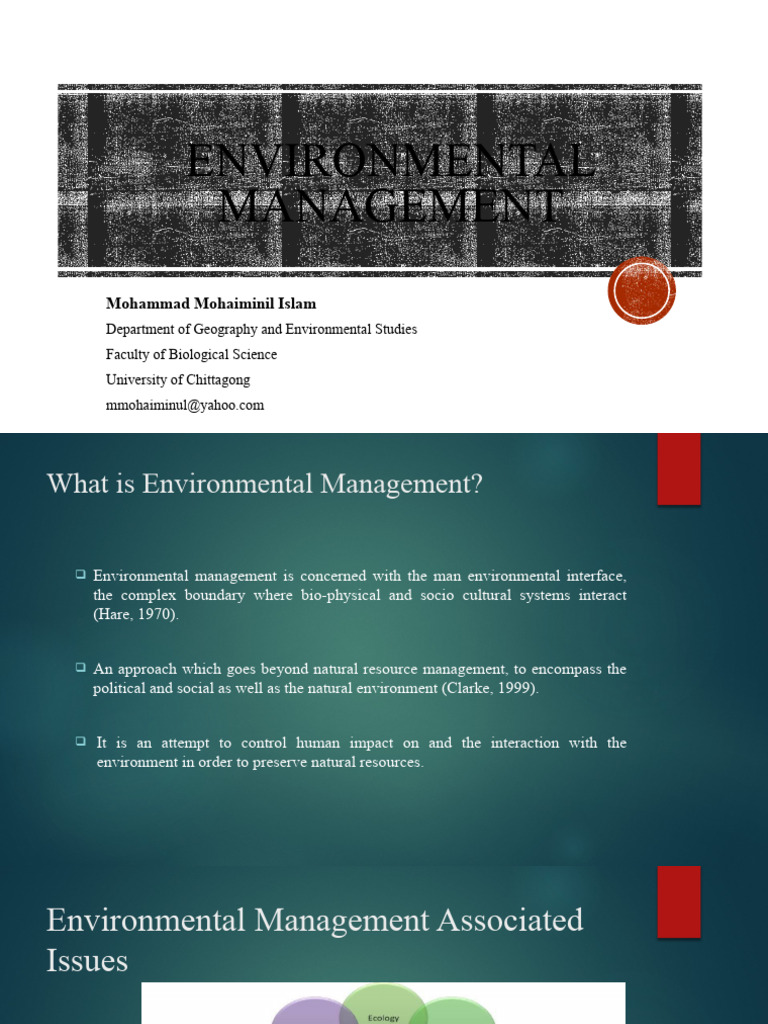Understanding Environmental Management | PDF | Environmental Resource ...