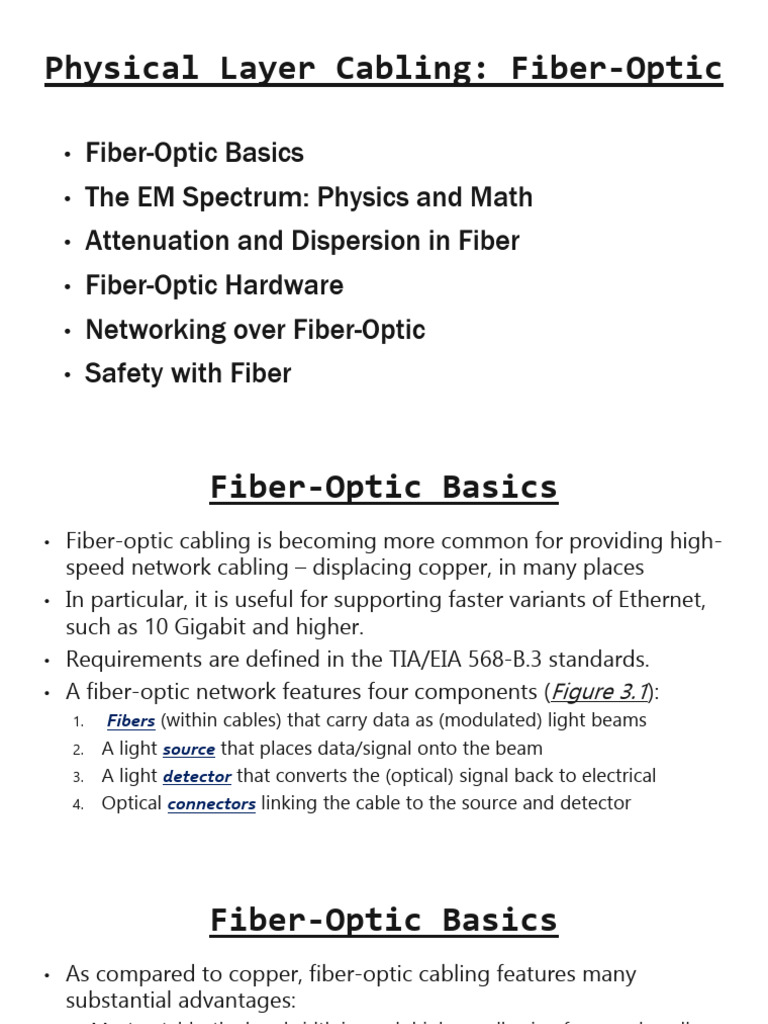 04 FiberOpticCables | PDF | Optical Fiber | Dispersion (Optics)