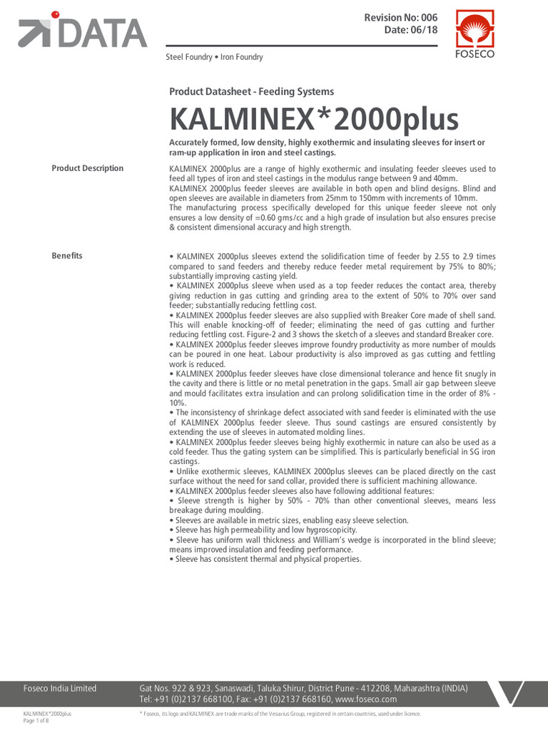 Kalminex-2000plus en | PDF | Foundry | Casting