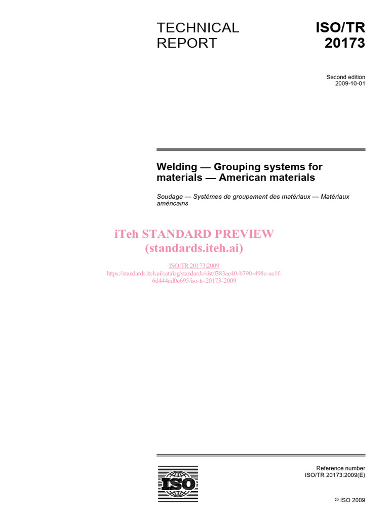 Iso TR 20173 2009 | PDF | International Organization For Standardization