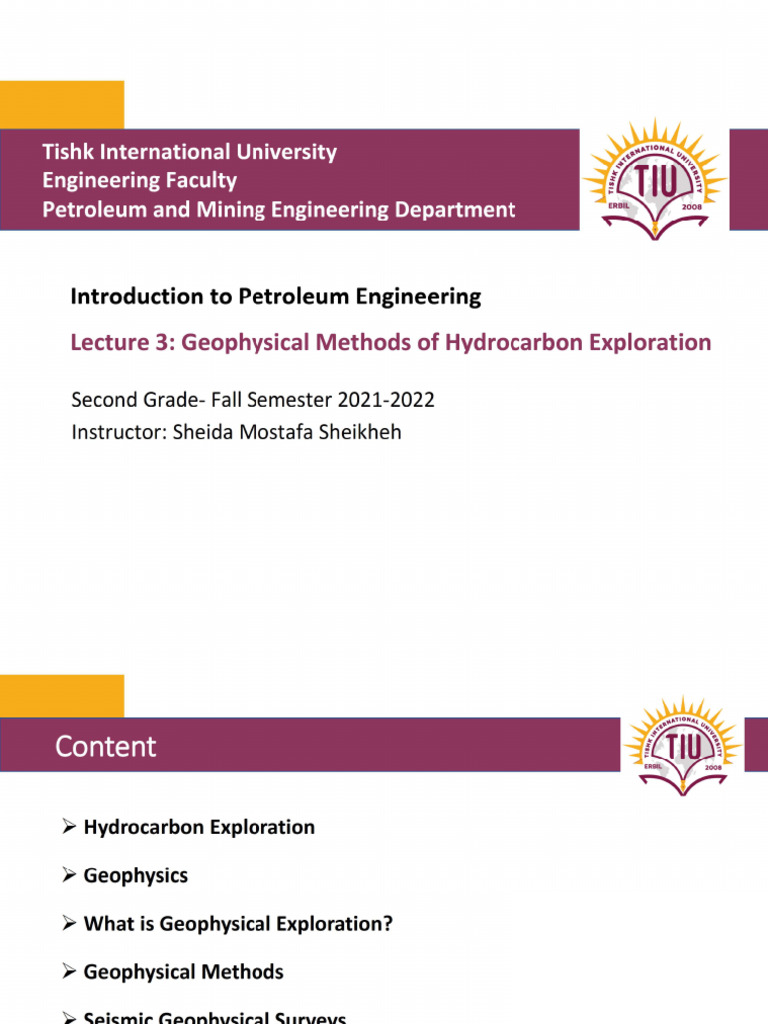 Lecture 3 Geophysical Methods of Hydrocarbon Exploration | PDF