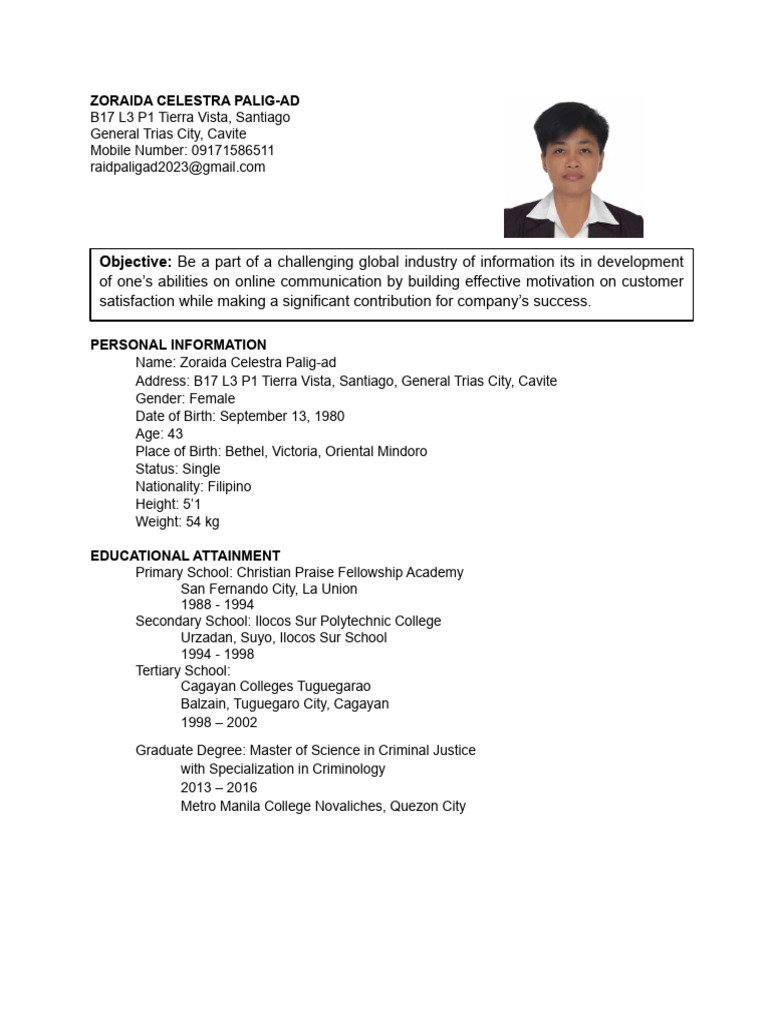2023 Resume CSR | PDF