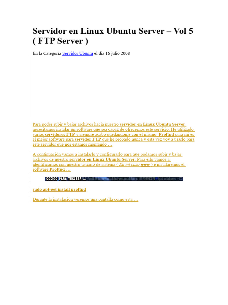 Configura FTP en Ubuntu Server | PDF | Red mundial | Internet y web