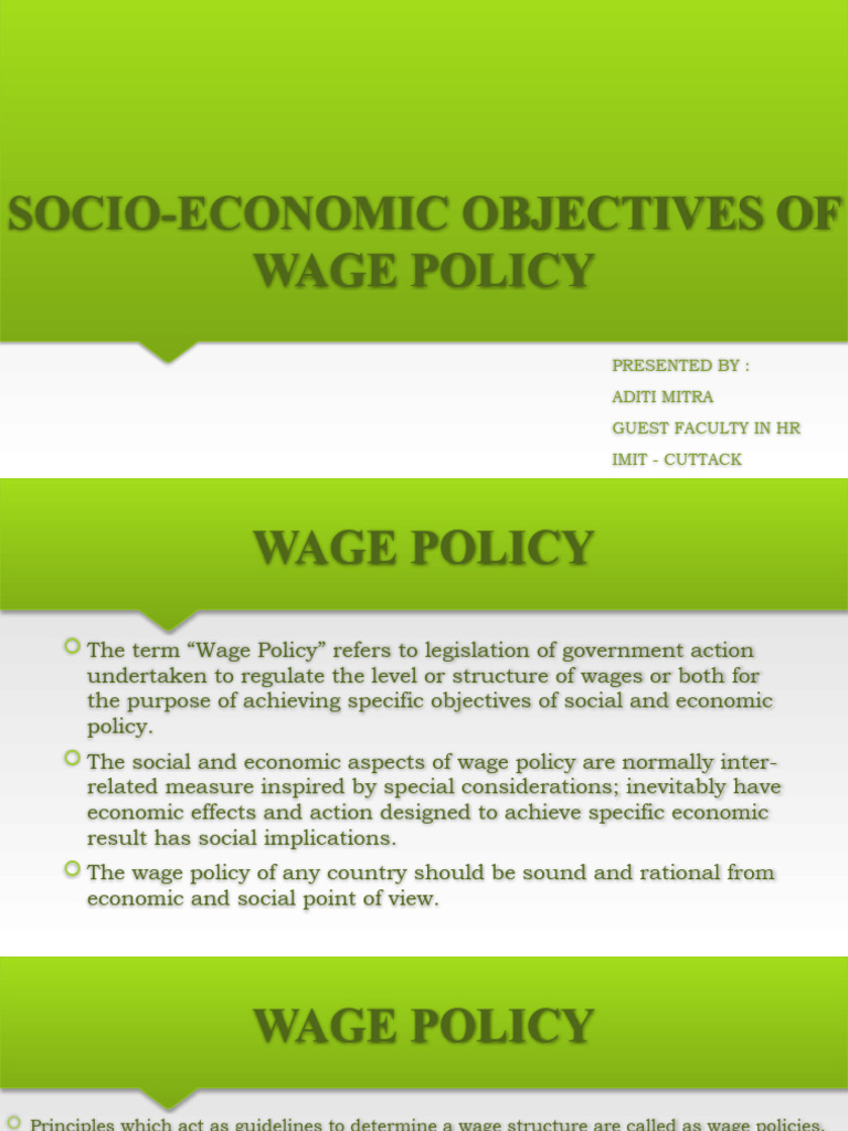 Socio-Economic Objectives of Wage Policy | PDF | Employment | Wage