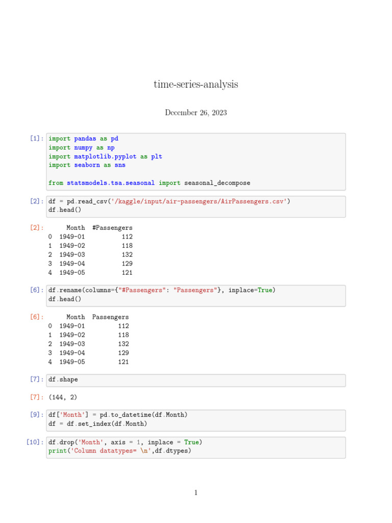 Time Series Analysis | PDF | Stationary Process | Time Series