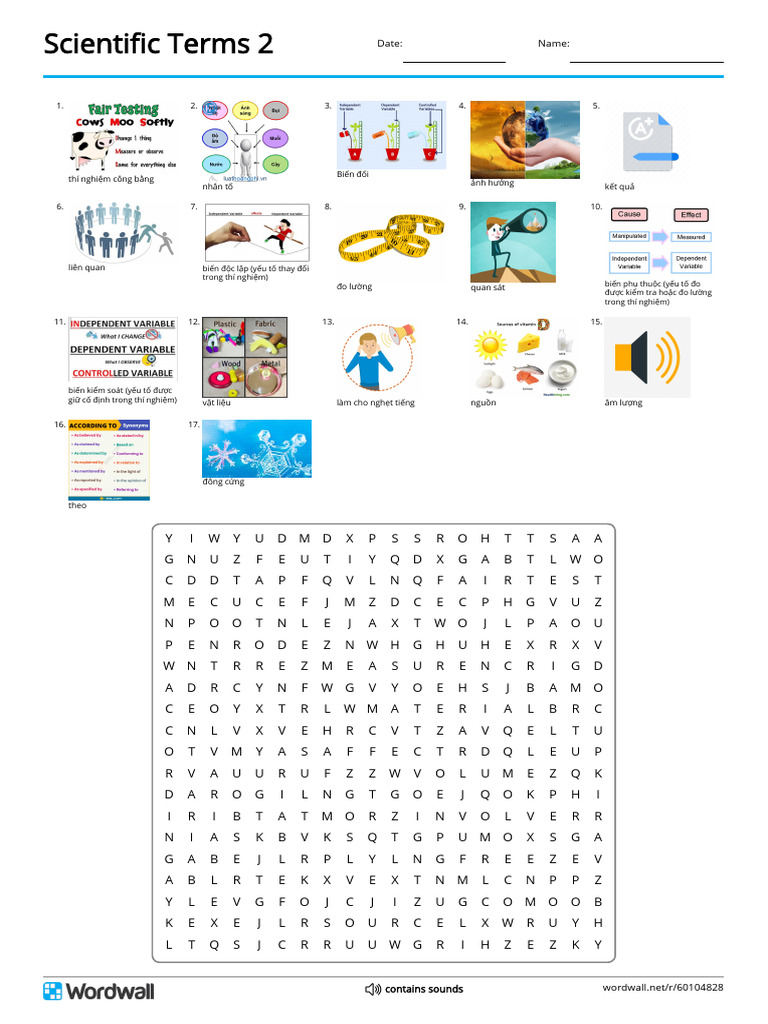 Scientific Terms 2 Wordsearch | PDF