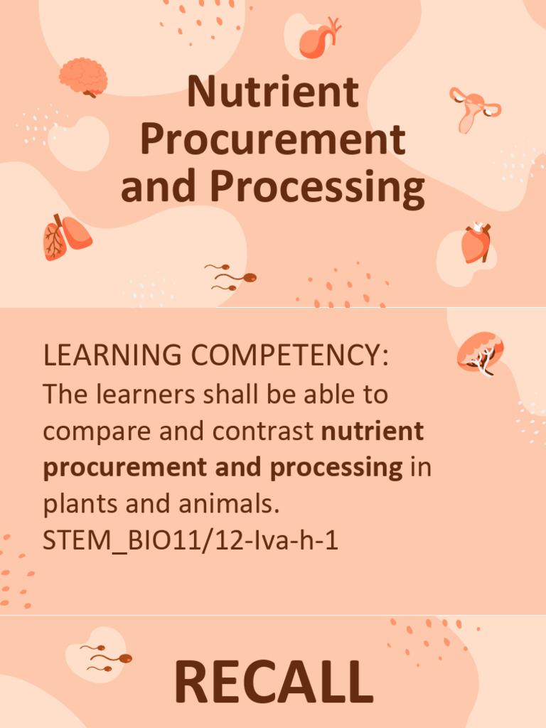 Q4 2. Nutrient Procurement and Processing PDF | Download Free PDF | Nutrients | Nutrition