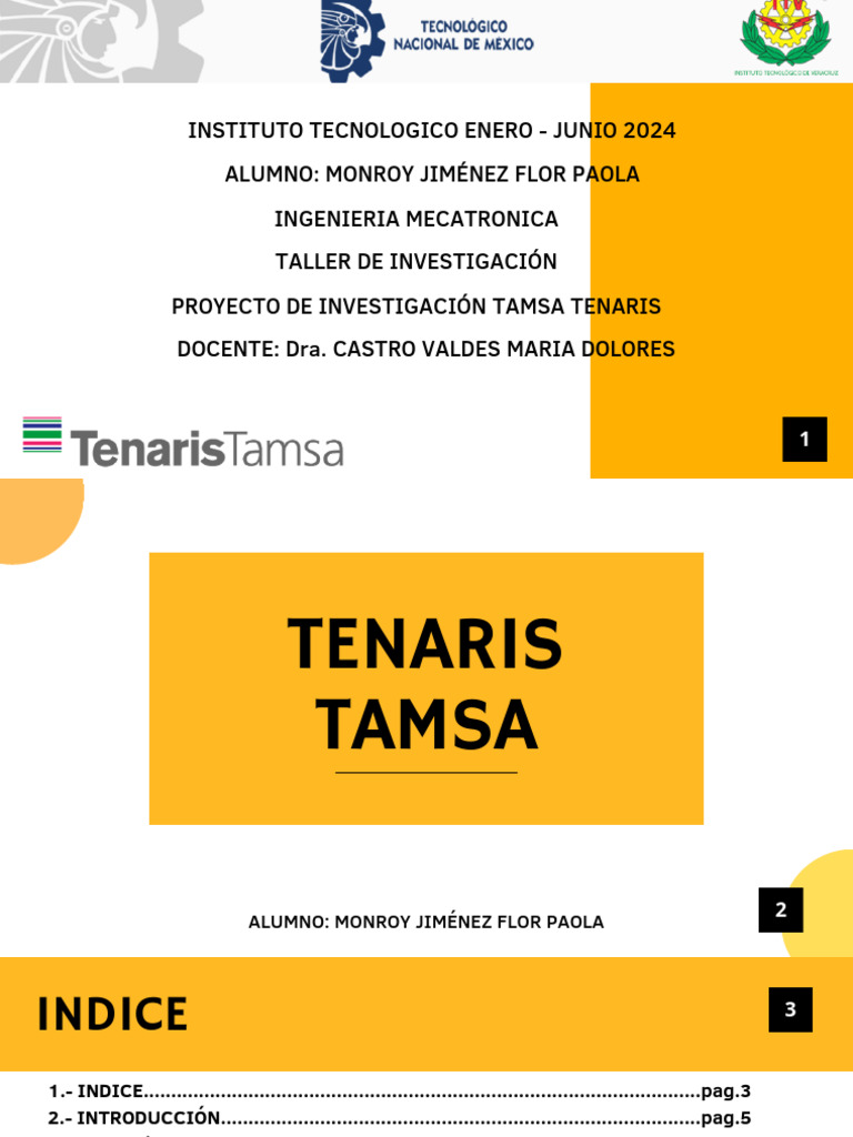 Monroy Jiménez Flor Paola - Tenaris Tamsa | PDF | Calidad (comercial) | Tubería (transporte de ...