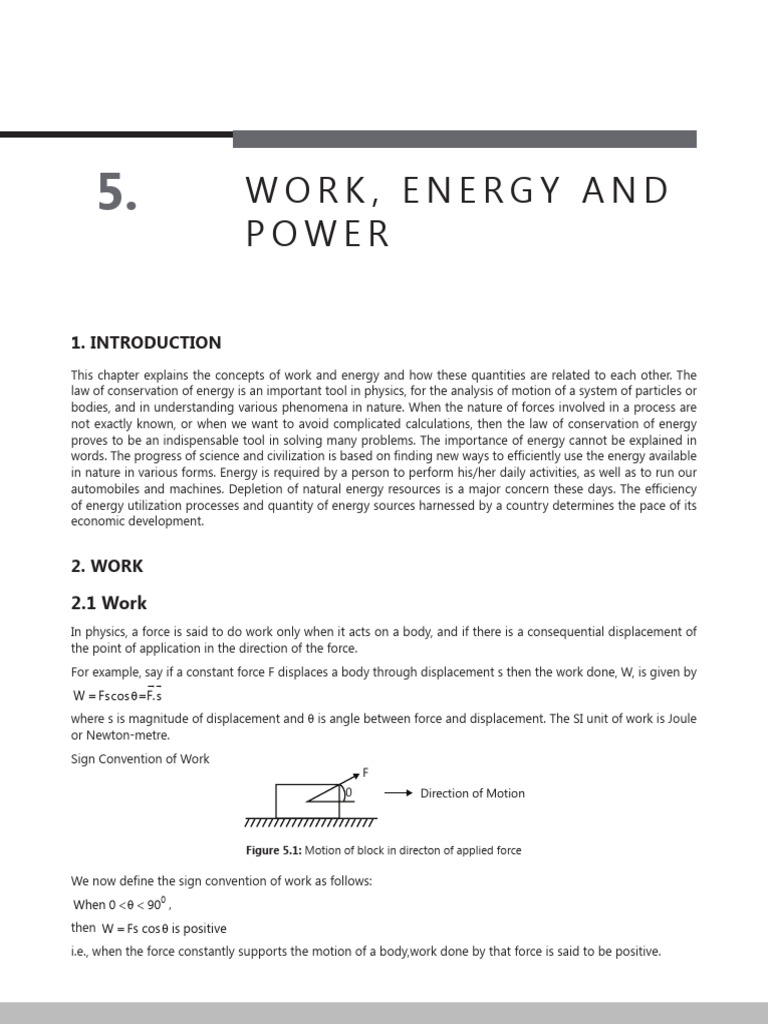 Work, Energy, and Power Explained | PDF | Force | Physics