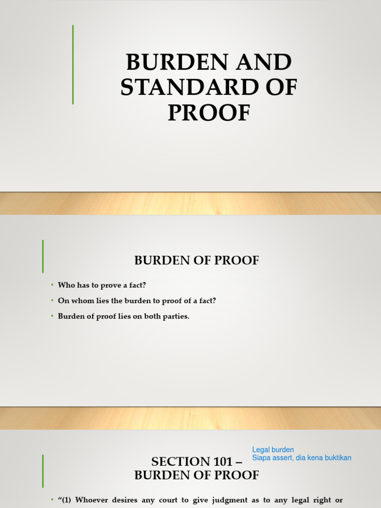 Burden and Quantum of Proof | PDF | Burden Of Proof (Law) | Legal Procedure