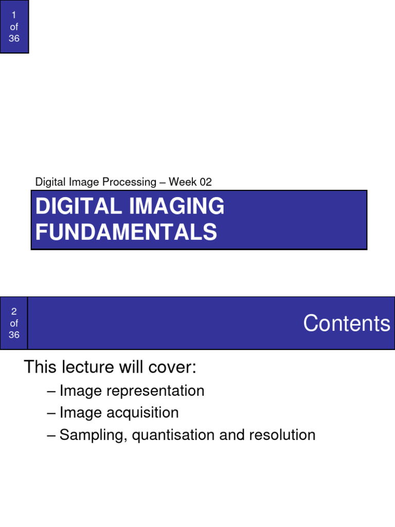 Week02 ImageProcessingFundamentals | PDF | Image Resolution | Image Processing