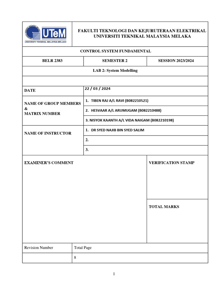 Control system lab | PDF | Function (Mathematics) | Computer Engineering