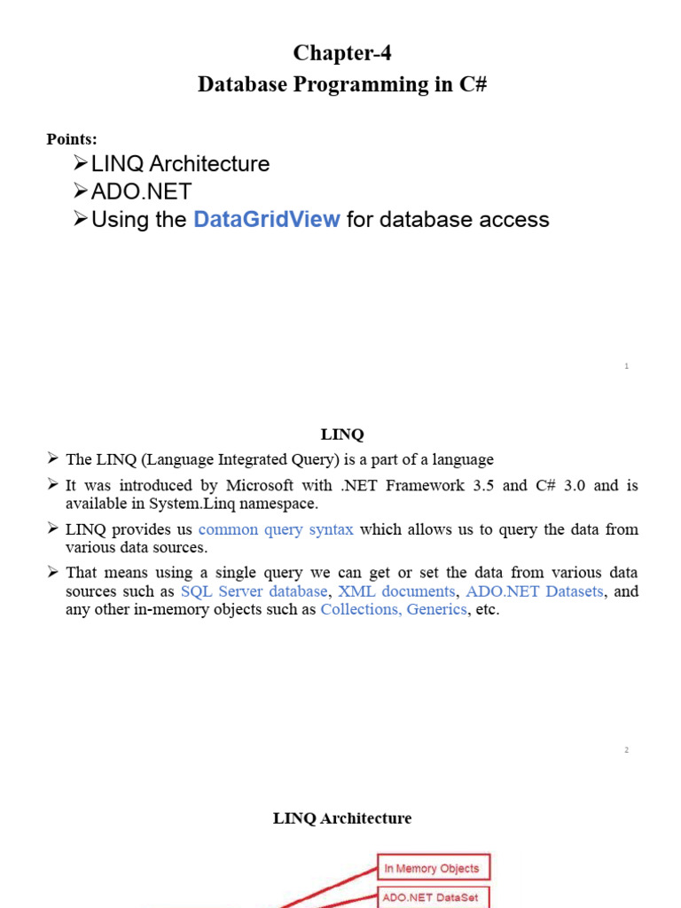 Lectur 4 | PDF | Language Integrated Query | Databases