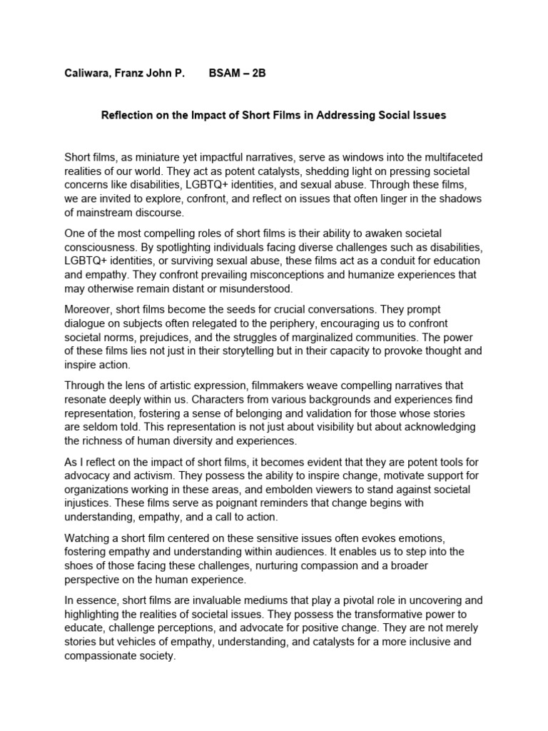 Reflection Paper | PDF | Empathy | Experience