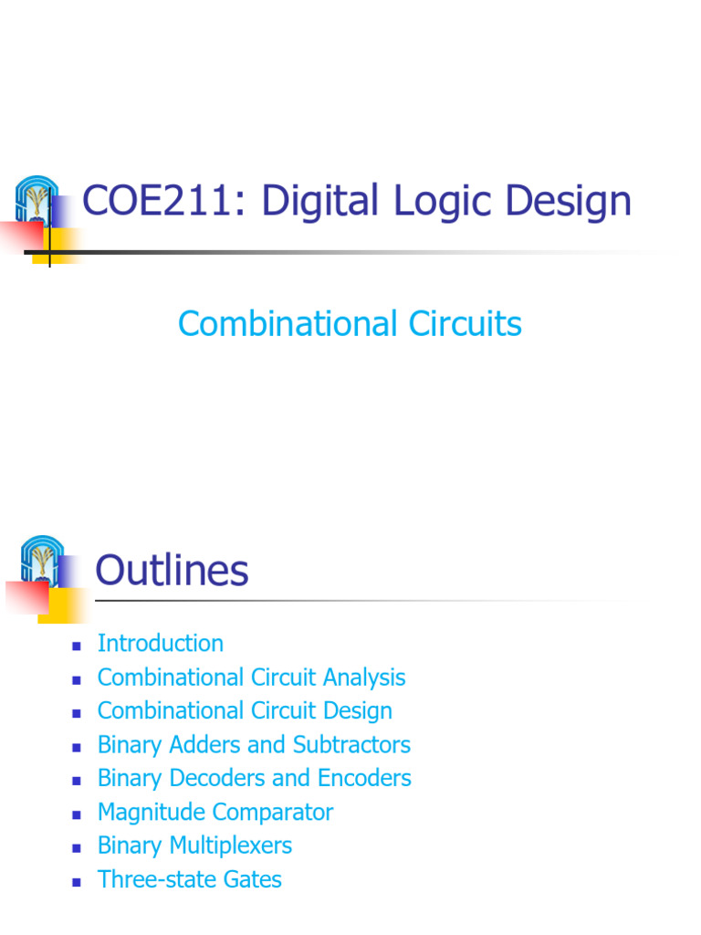 COE211 CH4 Combinational Circuits | PDF | Logic Gate | Electronic Design