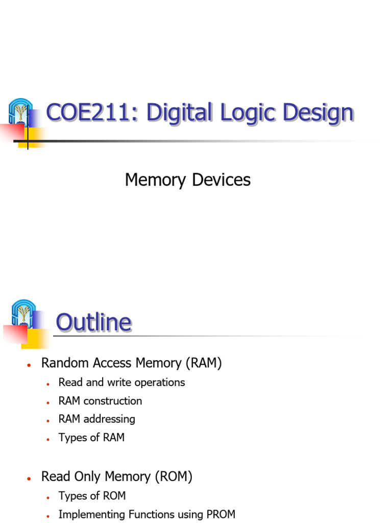 COE211 CH7 Memory Devices | PDF | Read Only Memory | Computer Data Storage