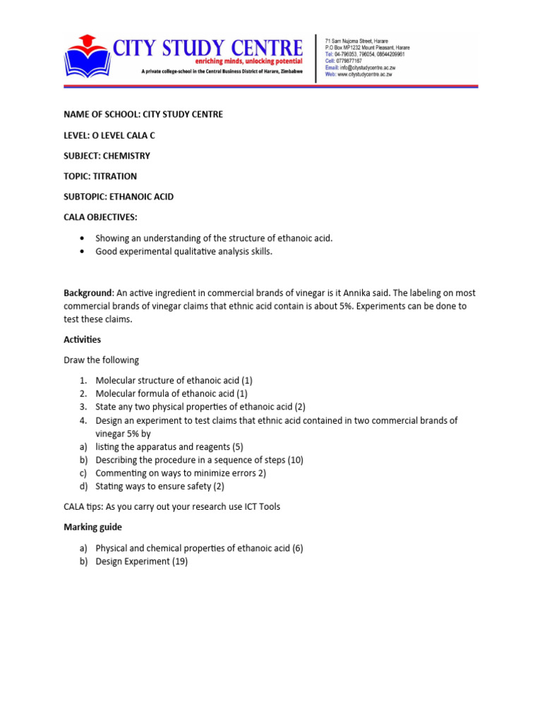O Level Chemistry CALA Component C 2023 | PDF | Science & Mathematics | Computers