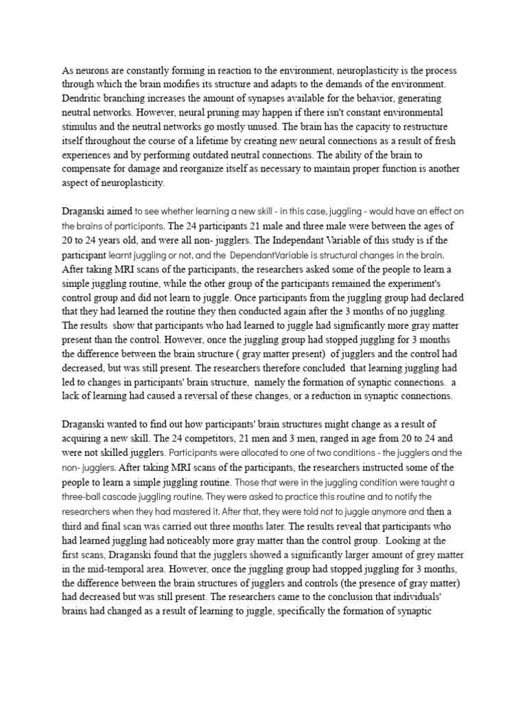 Draganski | PDF | Memory | Neuroplasticity