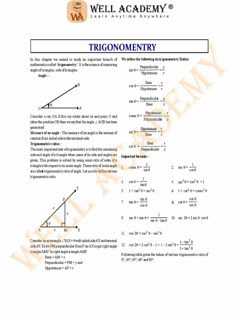 Trigonometric Ratios and Shortcuts | PDF | Trigonometric Functions ...