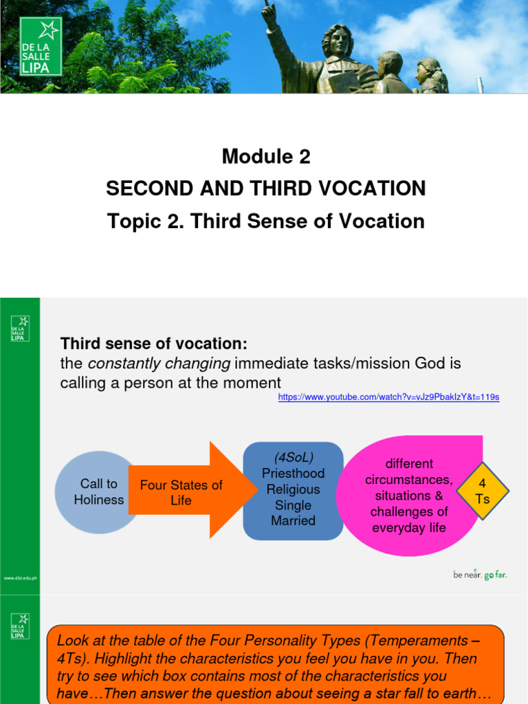 M2-T2 Third Sense of Vocation | PDF | Courage | Virtue