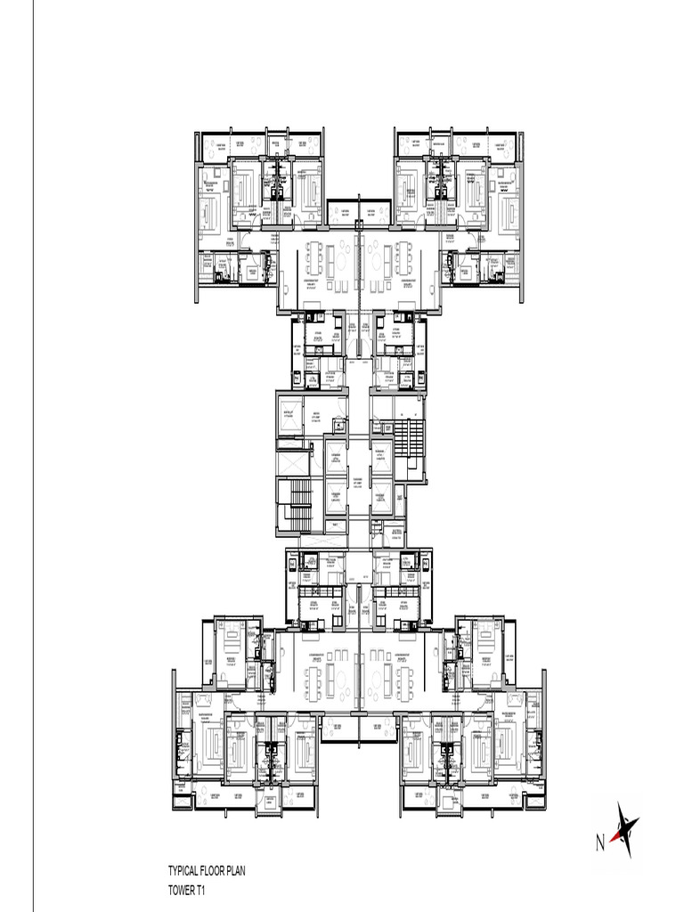Tower T1 Typical Floor Plan | PDF | Room | Interior Design