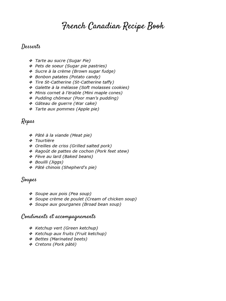 French Canadian Recipes | Download Free PDF | Cakes | Baking