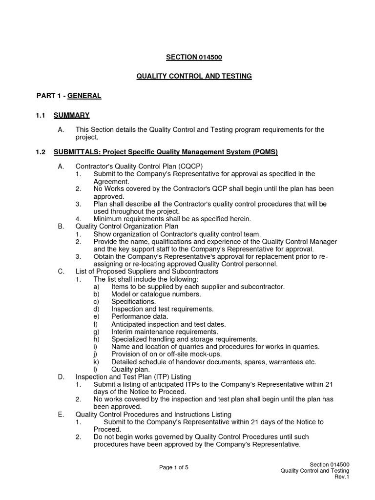 Quality Control and Testing Procedures | PDF | Calibration