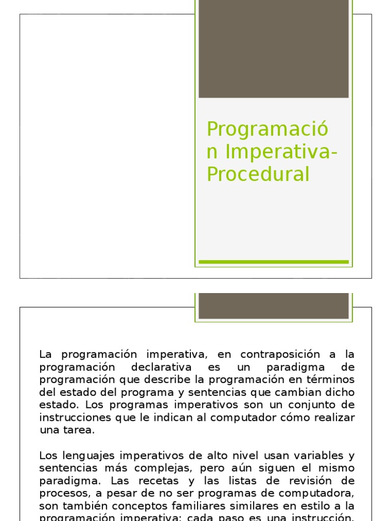 Programación Imperativa-Procedural | PDF | Páginas del servidor activo | Lenguaje de programación
