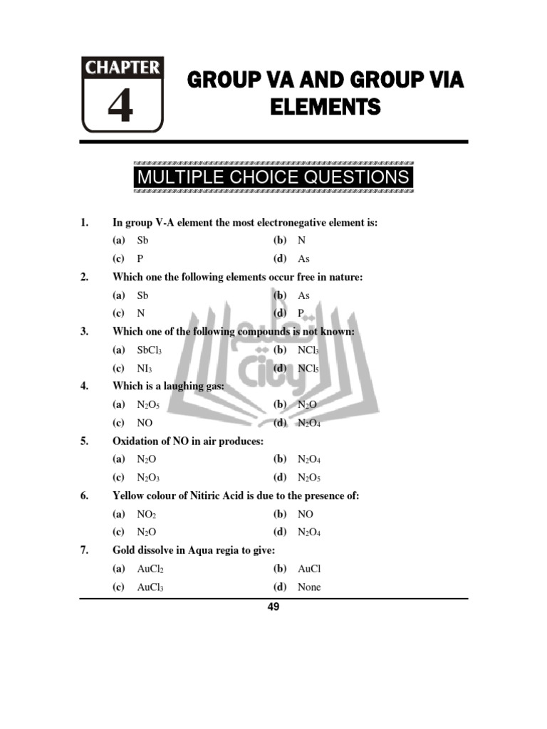 Chapter No 4 Exercise | PDF | Nitric Acid | Sulfuric Acid