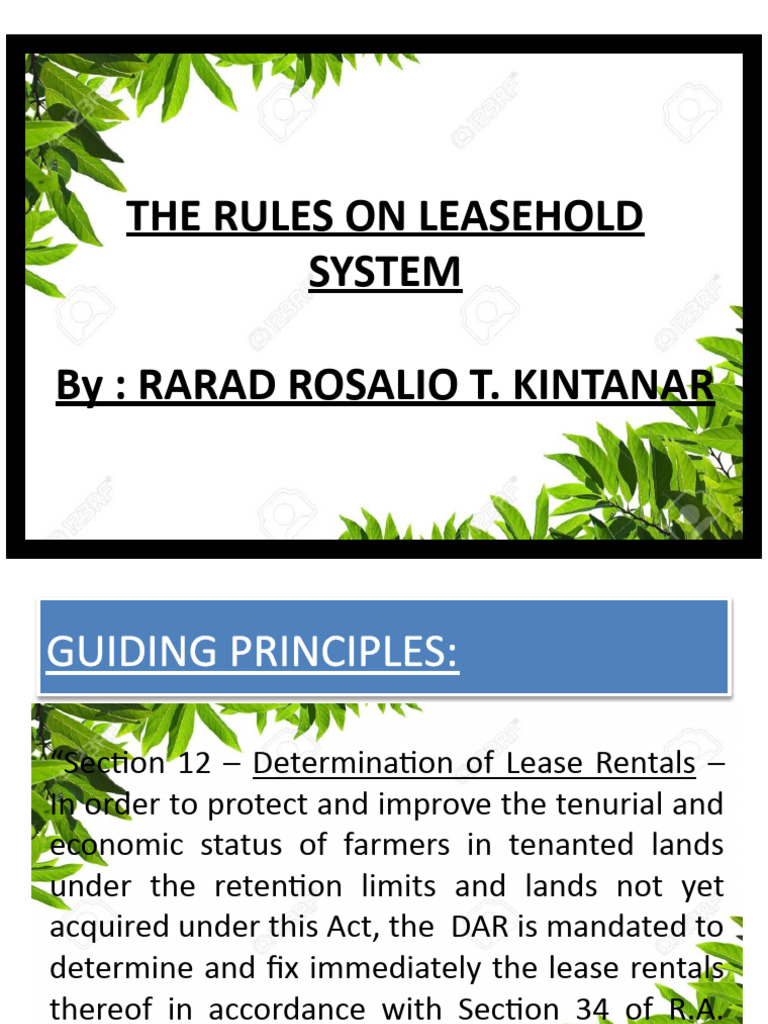 The Rules On Leasehold System | Download Free PDF | Leasehold Estate ...