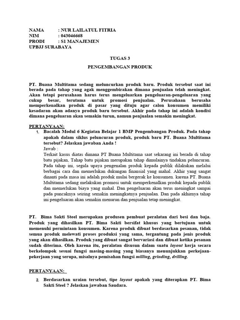 Tugas 3 Pengembangan Produk | PDF